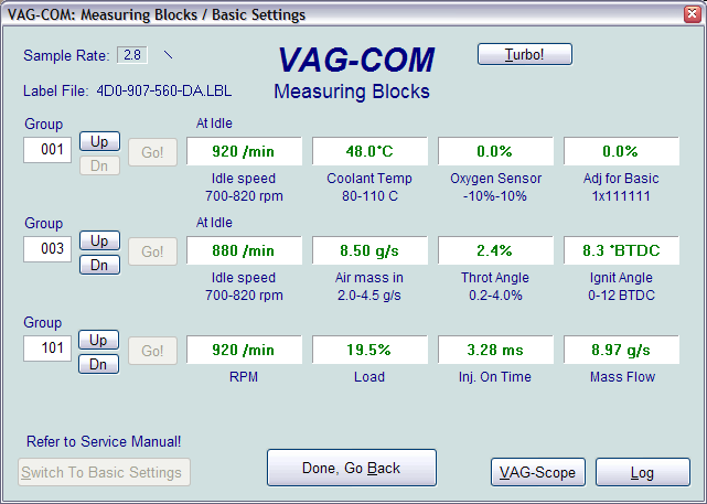 VCDS Auswahl Screenshots, VCDS Benutzerhandbuch